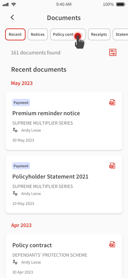 View eDocuments and Policy Contracts | Documents and Letters | Great Eastern Singapore